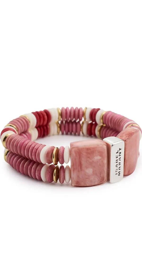 Isabel Marant Beaded Bracelet - Rosewood/silver