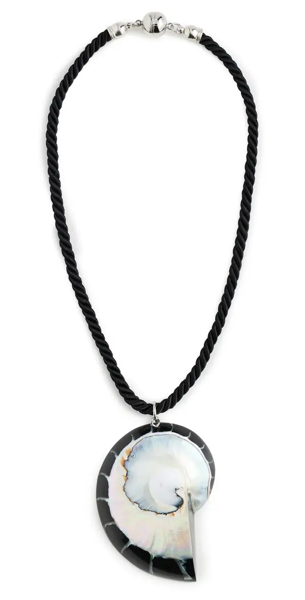 JULIETTA Nautilus Cord Necklace - Black