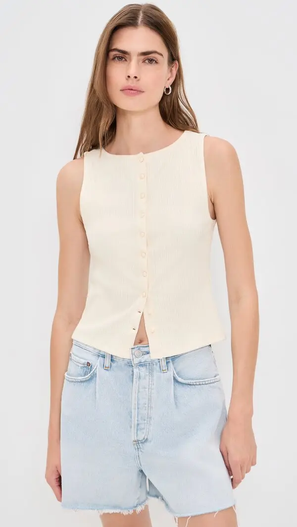 Madewell Ribbed Button-up Tank
