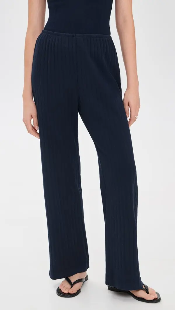 Donni. Pointelle Crop Pants - Navy