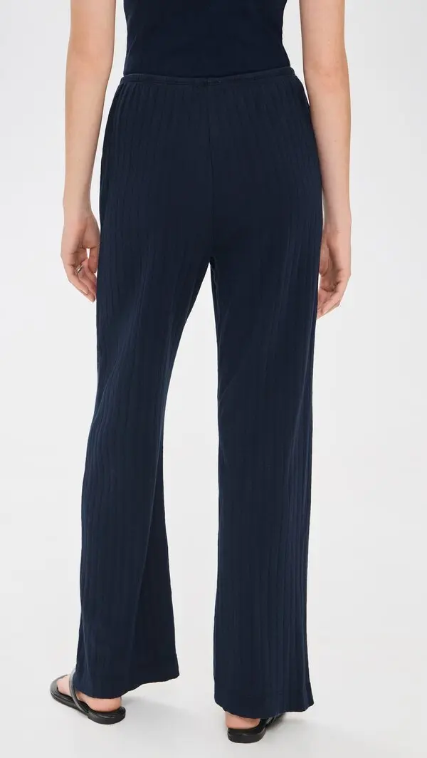 Donni. Pointelle Crop Pants - Navy