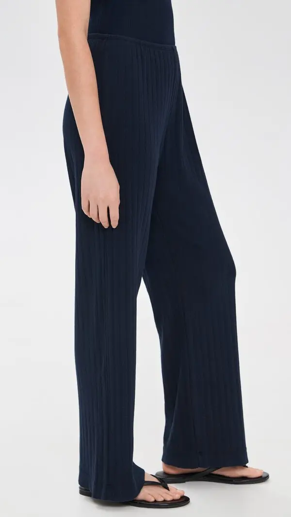 Donni. Pointelle Crop Pants - Navy