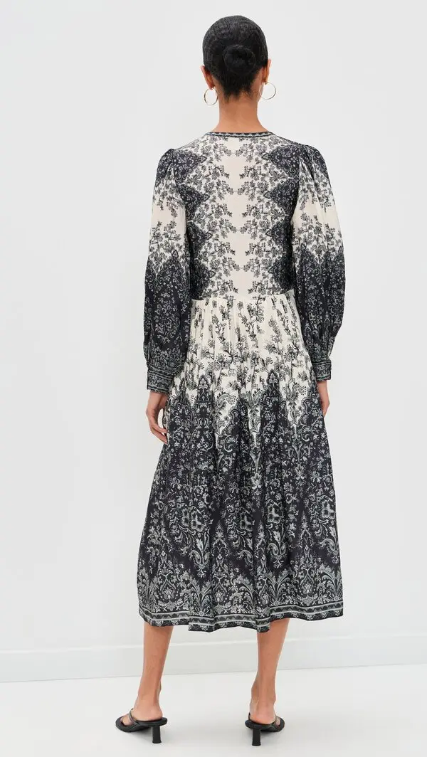 Sea Hedra Print Midi Dress