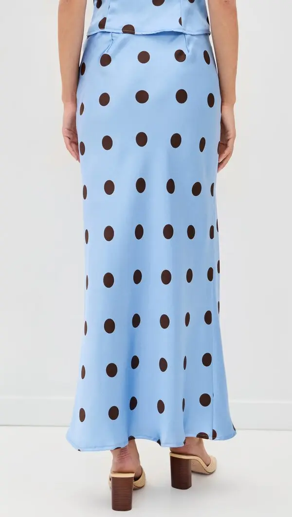 4TH & RECKLESS Polka-dot Print Satin Skirt