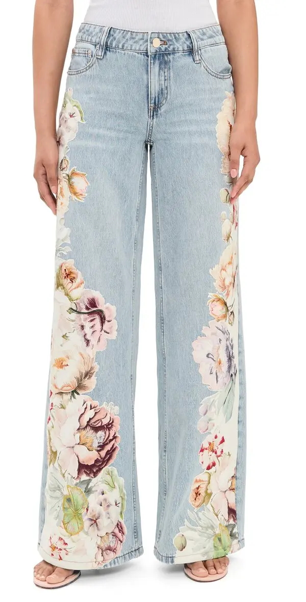Alice + Olivia Amazing Baggy Jeans - Sierra Vintage/multi