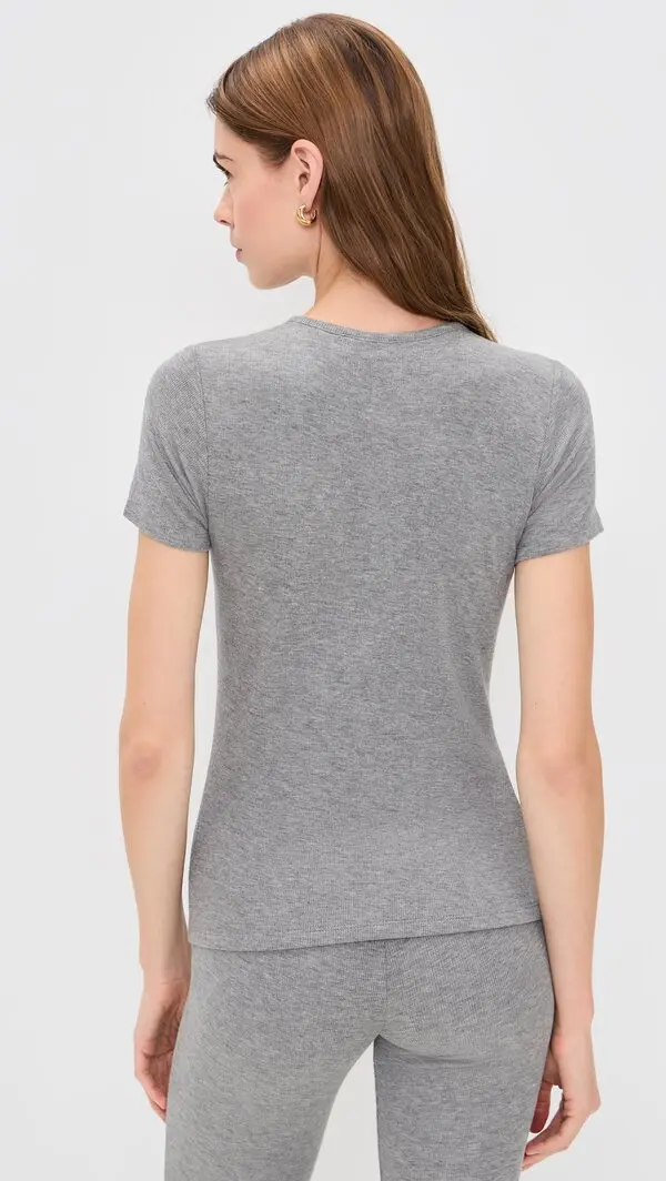 ATM Anthony Thomas Melillo Short Sleeve Ribbed Henley Top