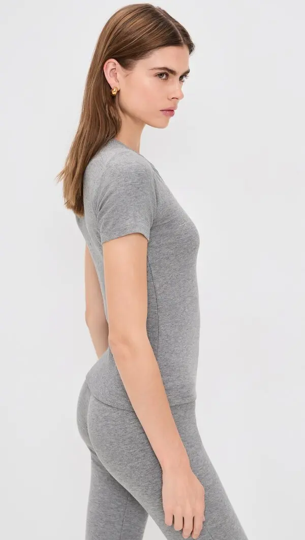 ATM Anthony Thomas Melillo Short Sleeve Ribbed Henley Top