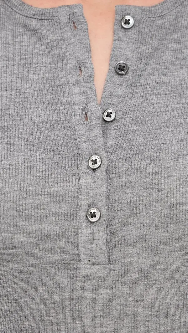 ATM Anthony Thomas Melillo Short Sleeve Ribbed Henley Top