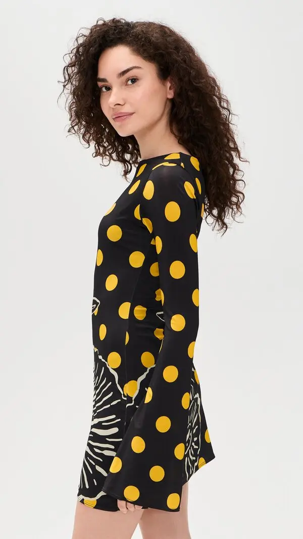 CALA DE LA CRUZ Maisha Mini Dress - Calicobw