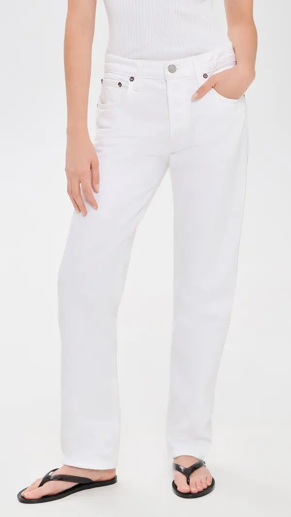 AGOLDE Romney Straight Leg Jeans - Marshmallow