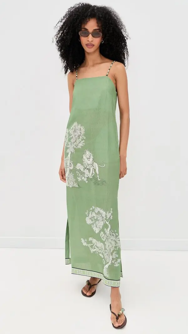 Las Surenas Botanical Print Maxi Dress