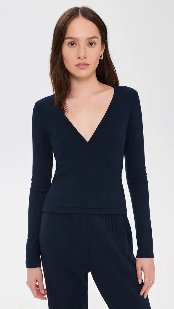 Donni. Baby Rib Crisscross Top