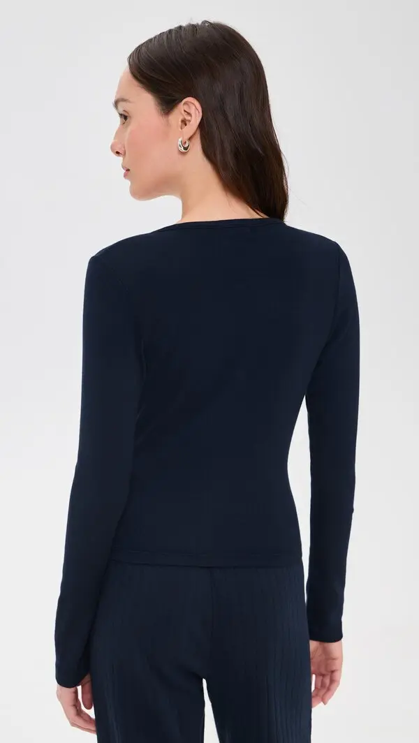 Donni. Baby Rib Crisscross Top