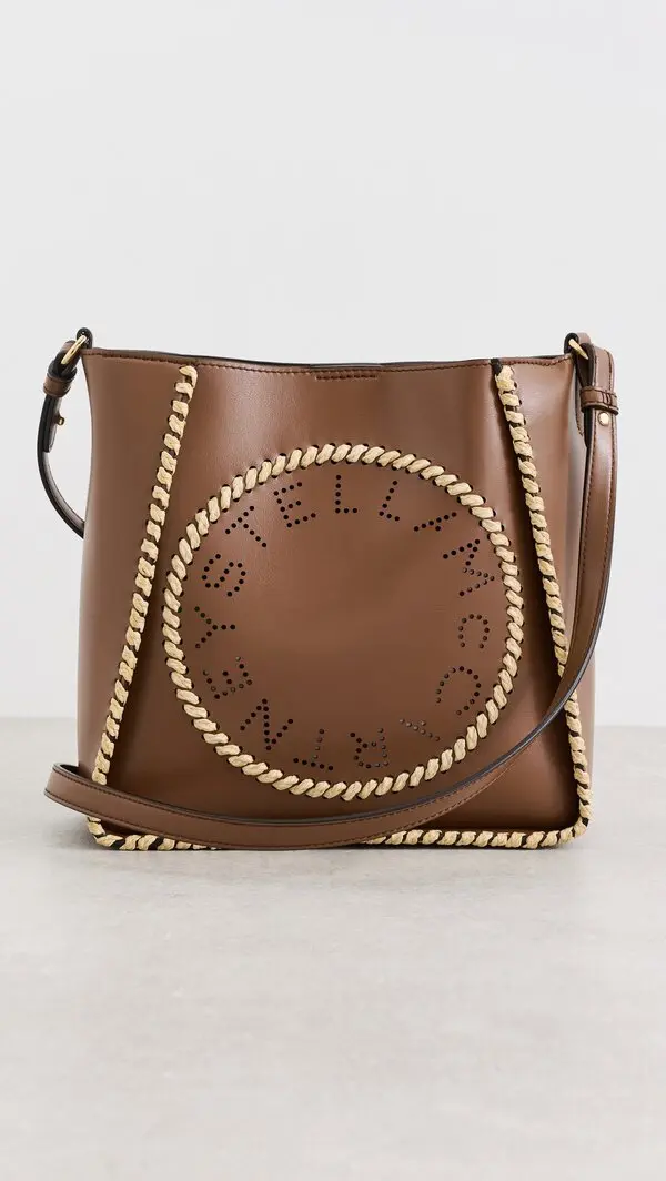 Stella McCartney Raffia Trim Crossbody Bag