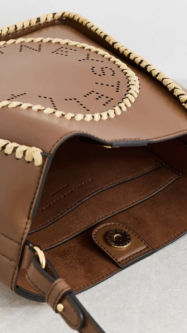 Stella McCartney Raffia Trim Crossbody Bag