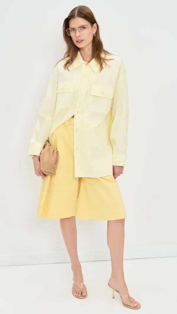 THE LATEST Daria Crinkled Effect Shirt - Light Yellow