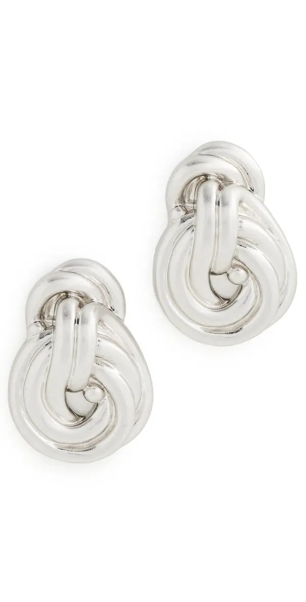 JULIETTA Knot Stud Earrings - Silver