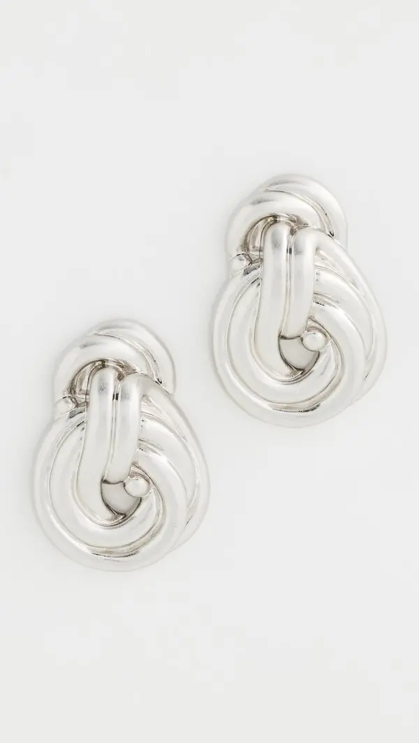 JULIETTA Knot Stud Earrings - Silver