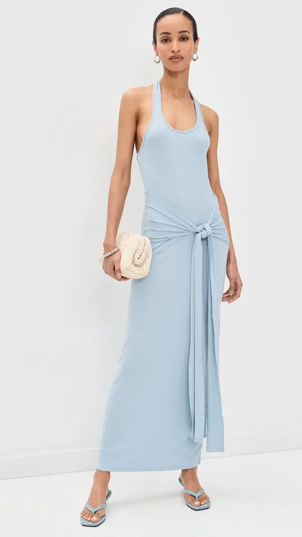 4TH & RECKLESS Tilda Maxi Dress With Halterneck And Tie Detail