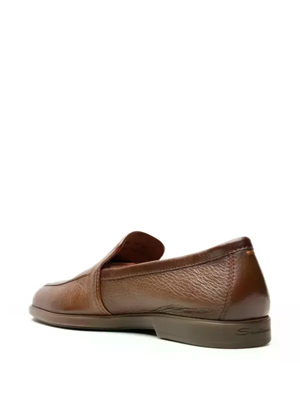 Santoni Grained-leather Loafers