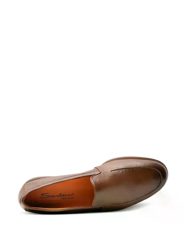 Santoni Grained-leather Loafers
