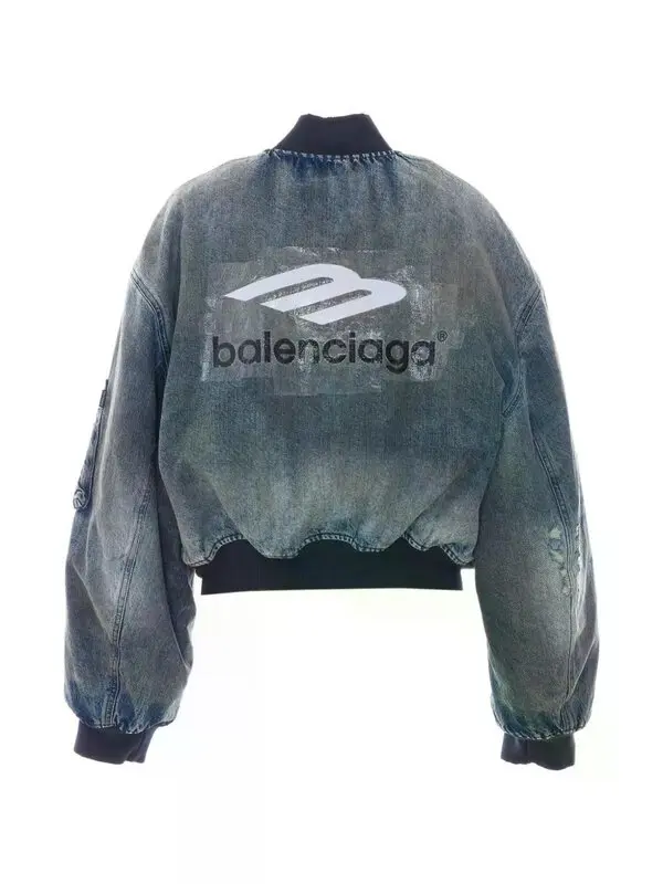 Balenciaga Faded-effect Bomber Jacket