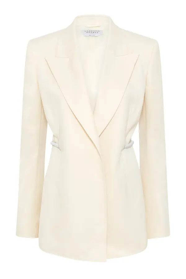 Gabriela Hearst Epona Rope Blazer In Textured Linen Slub - Ivory