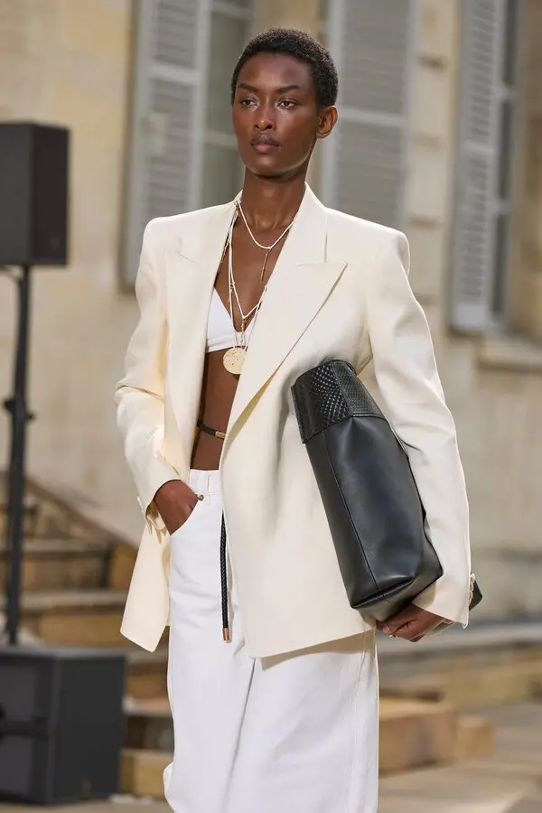 Gabriela Hearst Epona Rope Blazer In Textured Linen Slub - Ivory