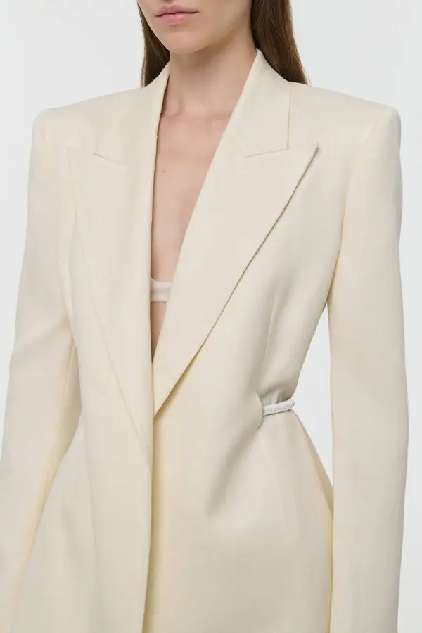 Gabriela Hearst Epona Rope Blazer In Textured Linen Slub - Ivory