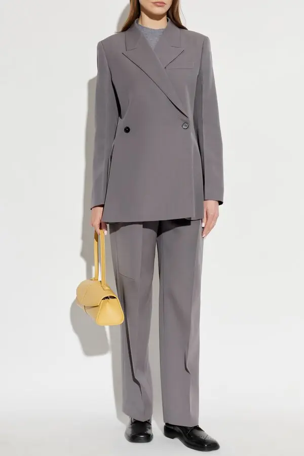 JIL SANDER Double-breasted Blazer With Side Vents - Grey