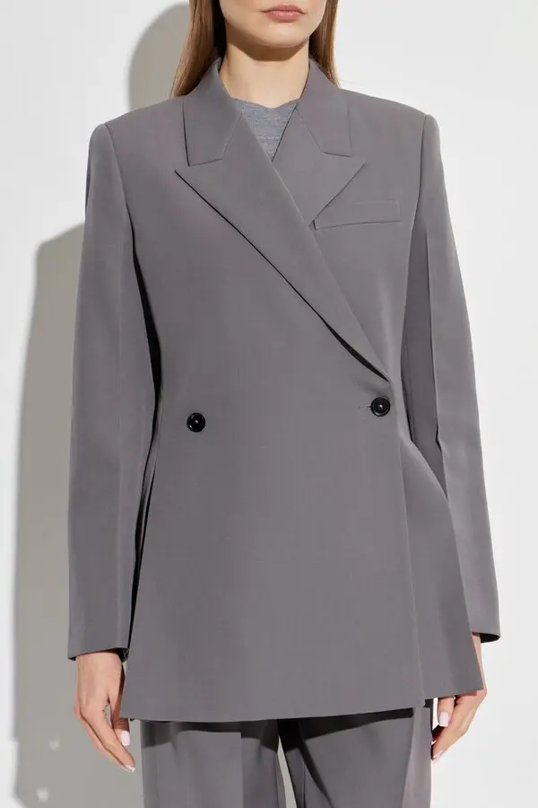 JIL SANDER Double-breasted Blazer With Side Vents - Grey