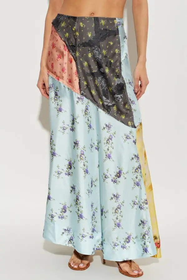 GANNI Silk Ankle-length Skirt - Multicolour