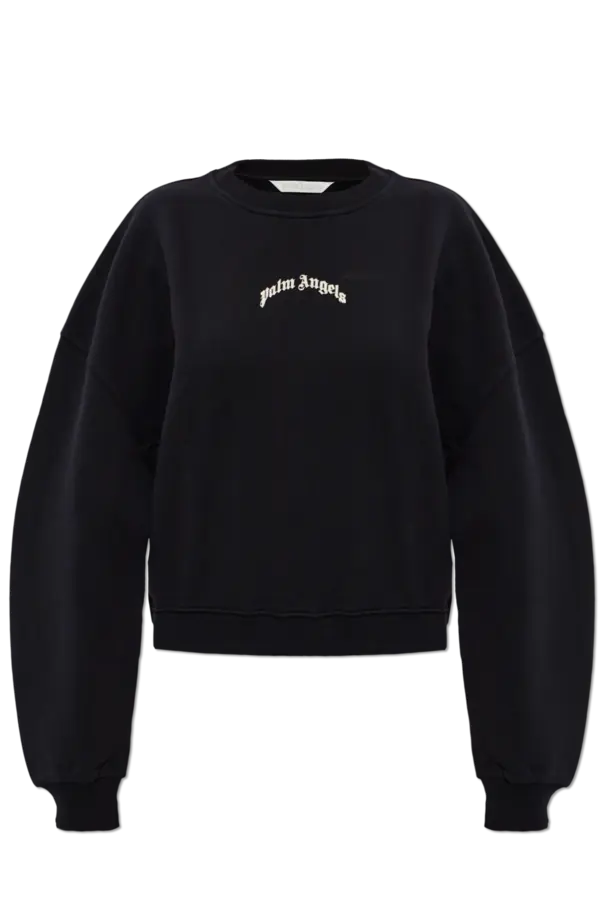 Palm Angels Sweatshirt With Printed Logo - Black