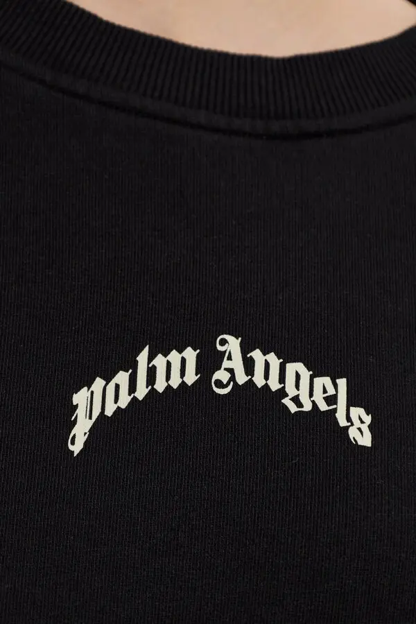 Palm Angels Sweatshirt With Printed Logo - Black