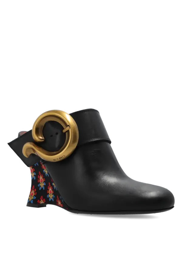 Etro Wedge Heel Slides - Black