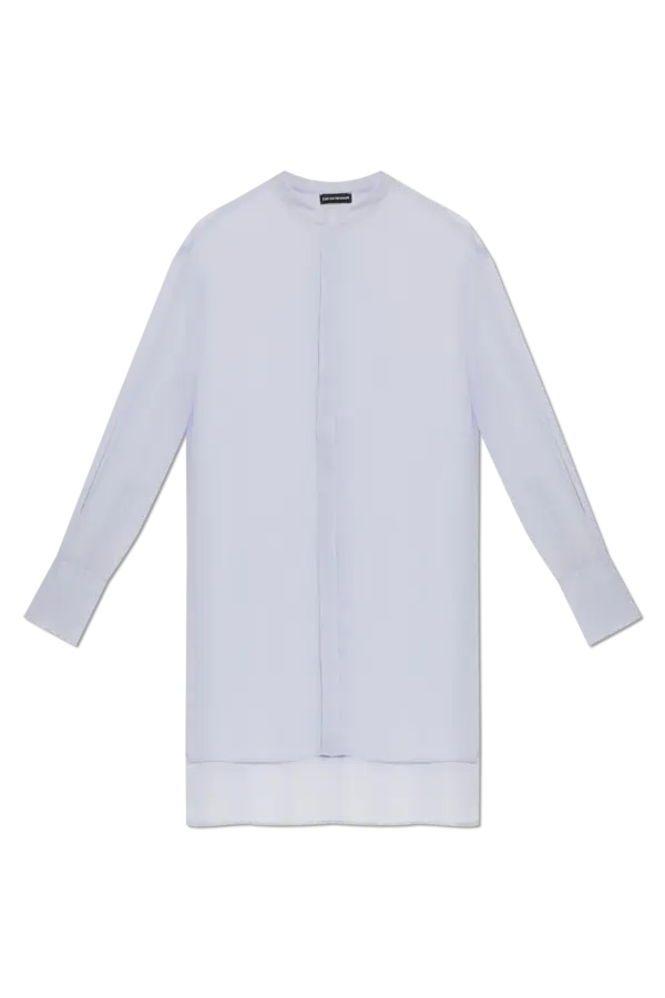 Emporio Armani Mandarin Collar Shirt - Blue