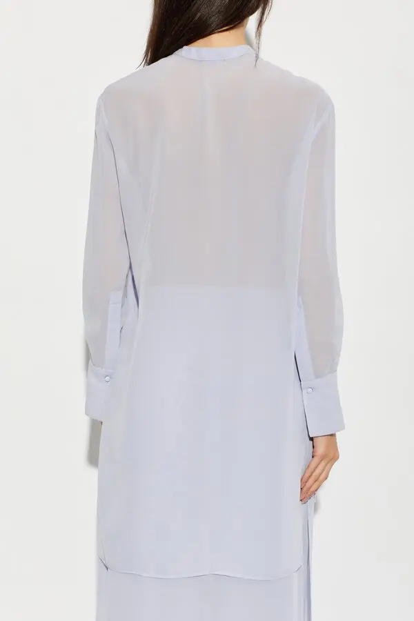Emporio Armani Mandarin Collar Shirt - Blue