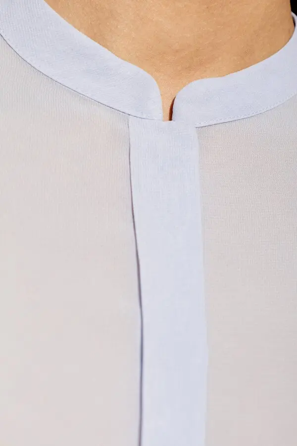 Emporio Armani Mandarin Collar Shirt - Blue