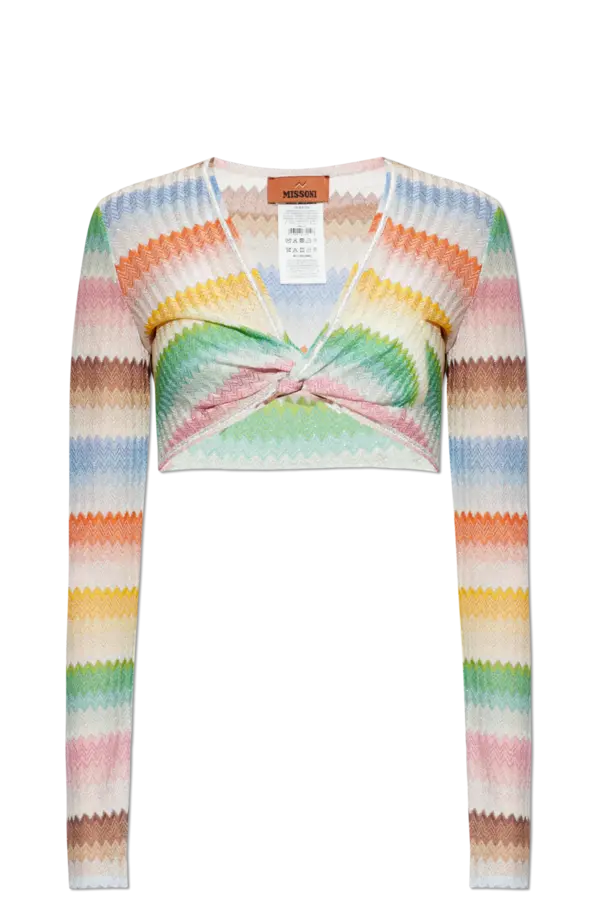 Missoni Cropped Long-sleeve Knit Top - Multicolour