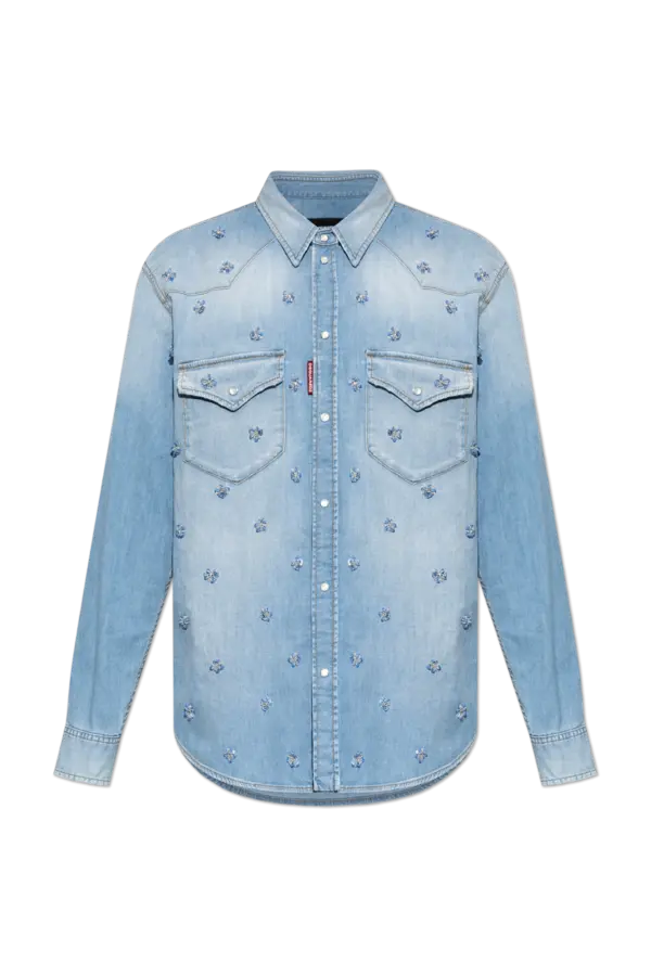Dsquared2 Denim Shirt With Appliqués
