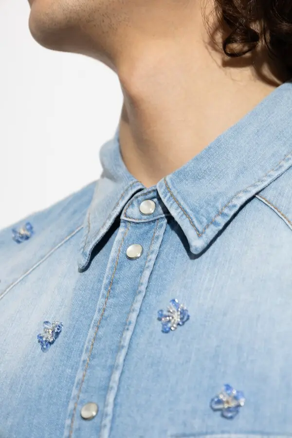 Dsquared2 Denim Shirt With Appliqués