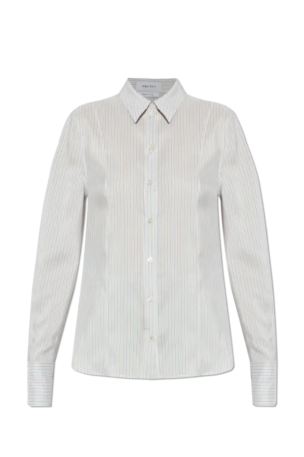 Alexander McQueen Striped Silk Shirt - Multicolour