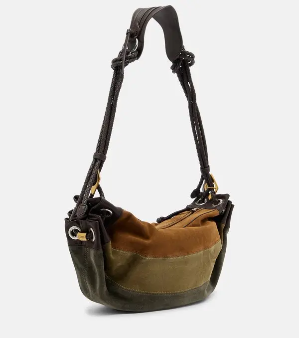 Isabel Marant Étoile Maia Medium Patchwork Suede Shoulder Bag - Brown