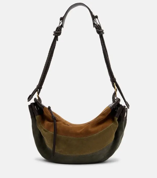 Isabel Marant Étoile Maia Medium Patchwork Suede Shoulder Bag - Brown