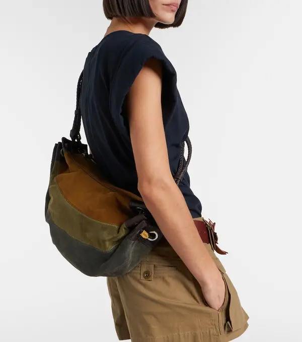Isabel Marant Étoile Maia Medium Patchwork Suede Shoulder Bag