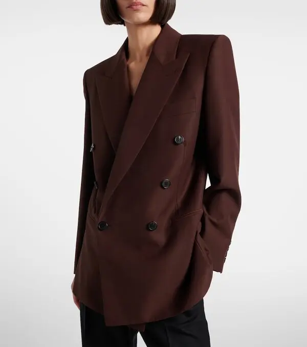 Saint Laurent Double-breasted Wool And Mohair Blazer