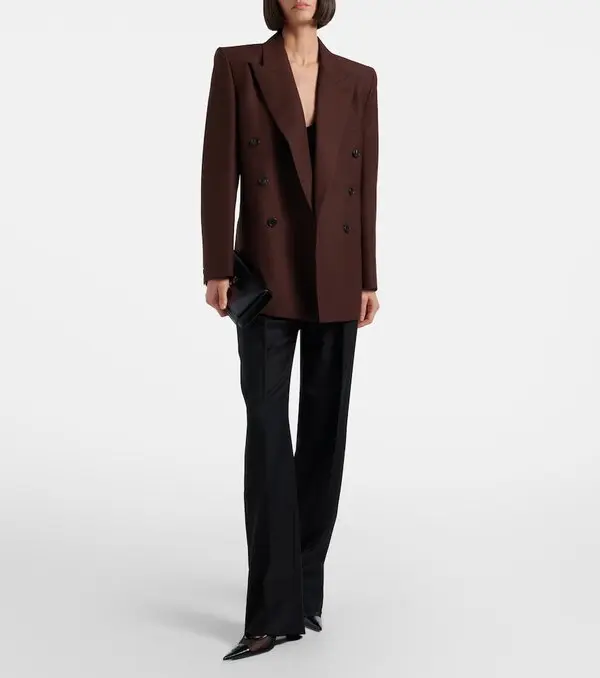 Saint Laurent Double-breasted Wool And Mohair Blazer