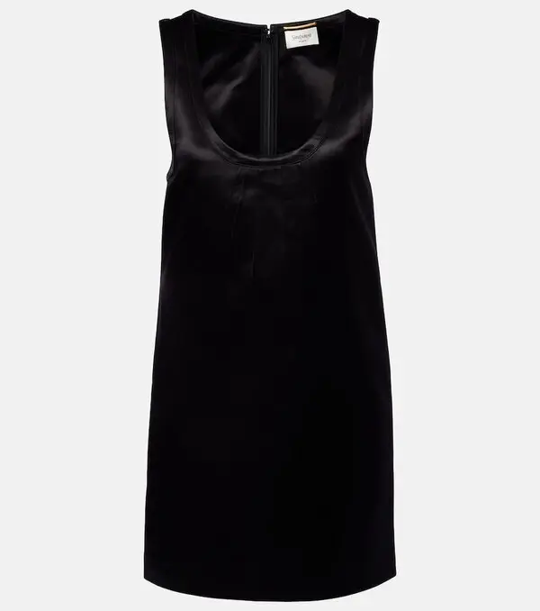 Saint Laurent Satin Minidress - Black