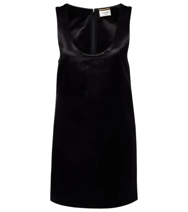 Saint Laurent Satin Minidress - Black