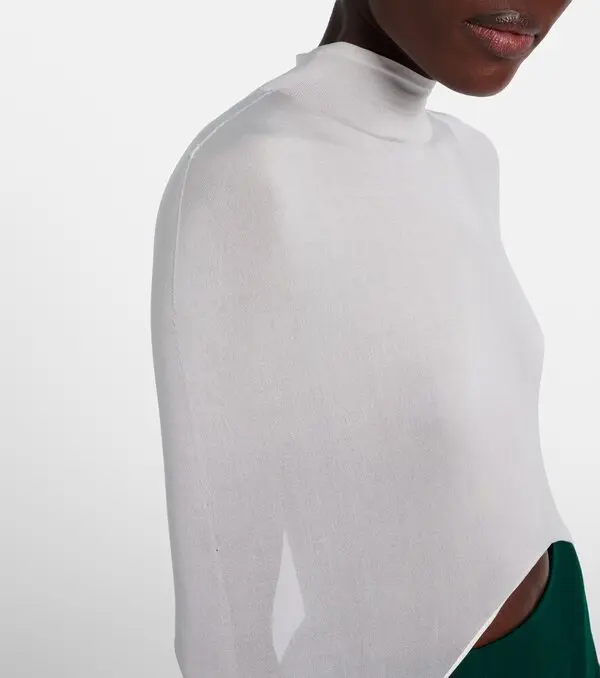 Alaïa Knitted Silk-blend Top - White